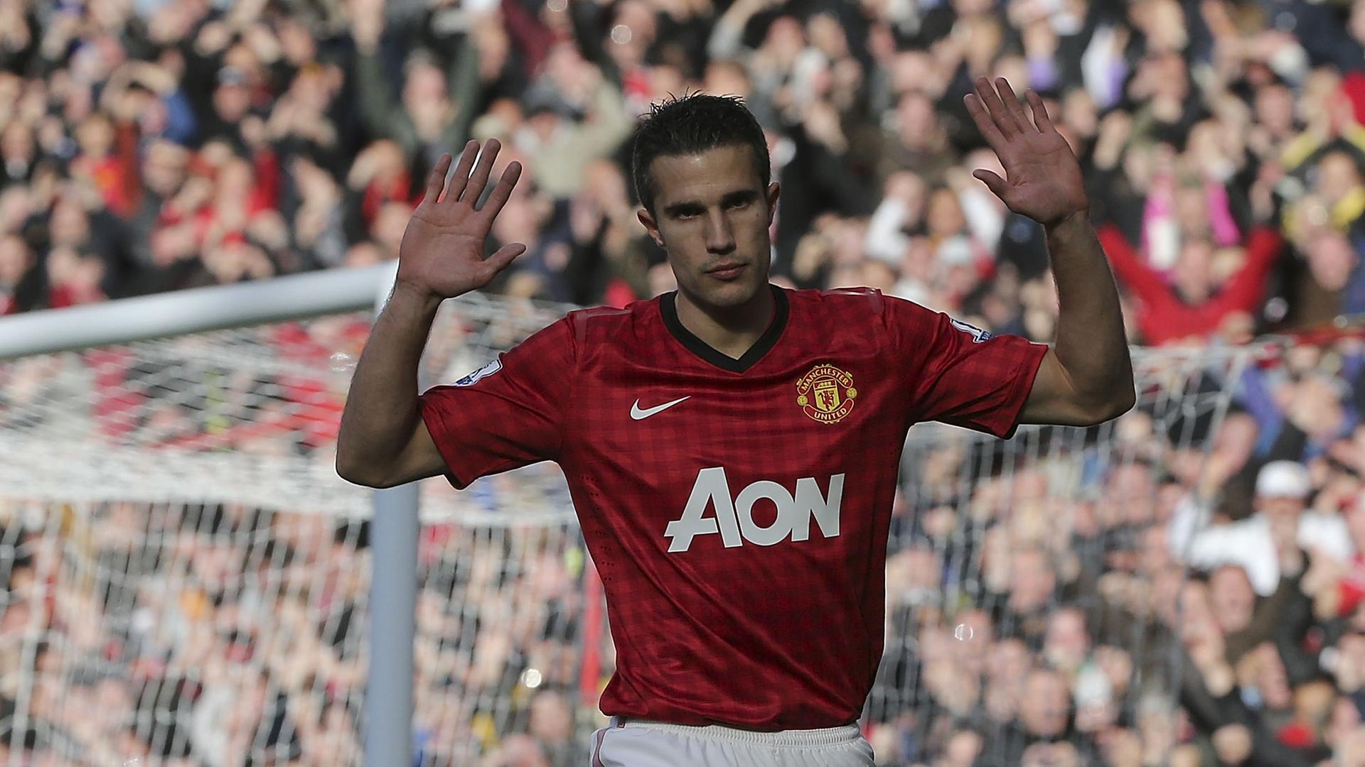 Robin Van Persie Celebration Vs Arsenal