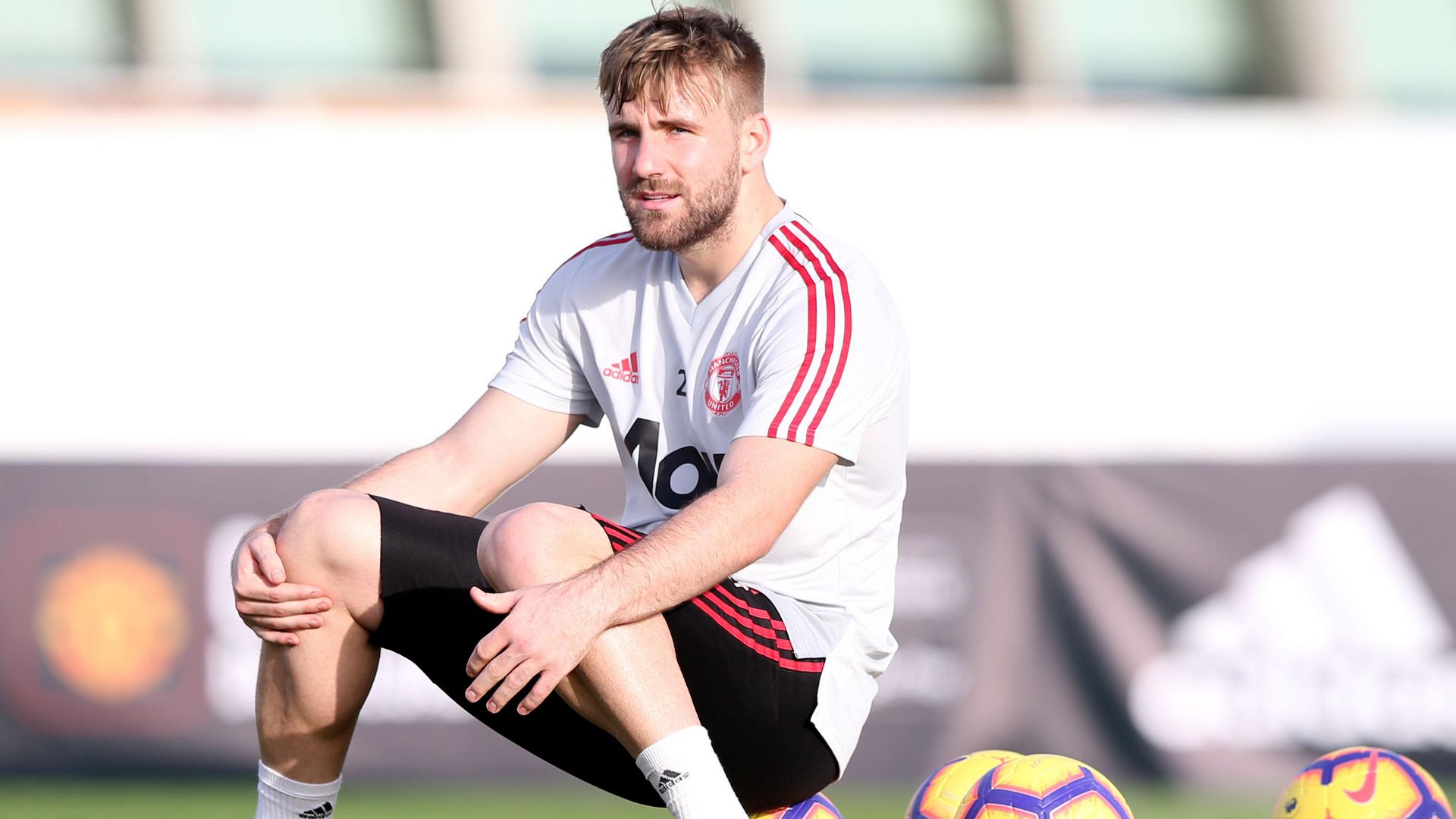 United in Dubai training on Monday Luke Shaw | Manchester United