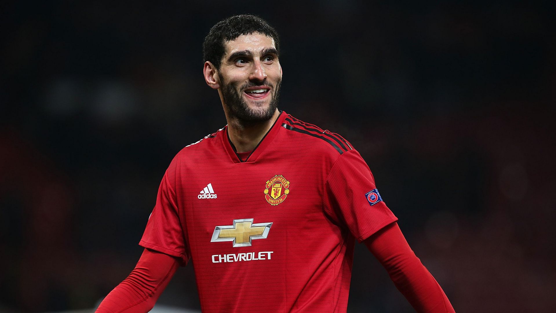 Marouane Fellaini reacts to Manchester United victory over Young Boys ...