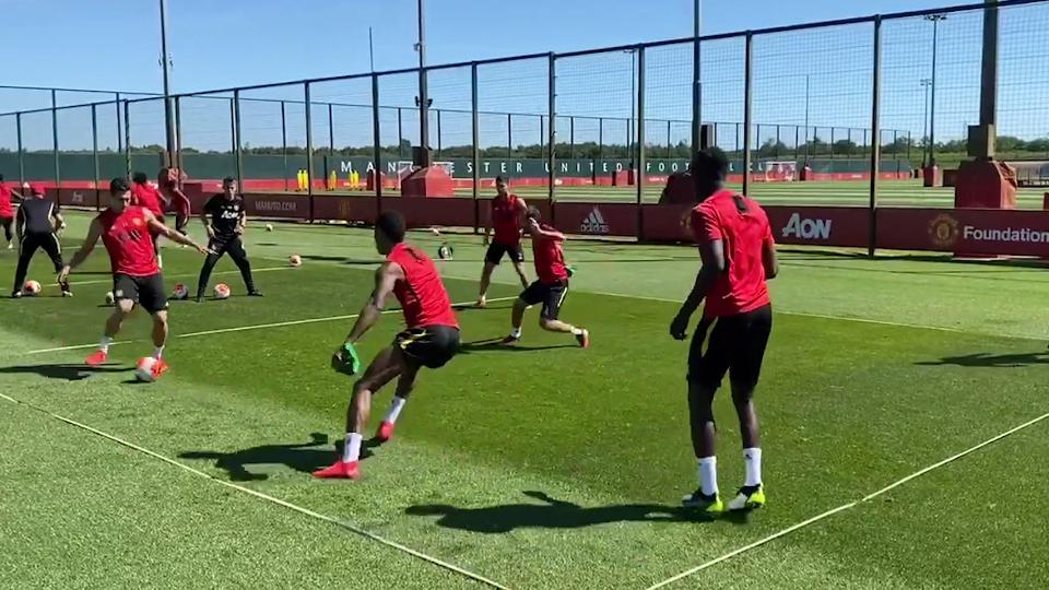 Man Utd training video at Aon Training Complex Friday 29 May 2020 ...