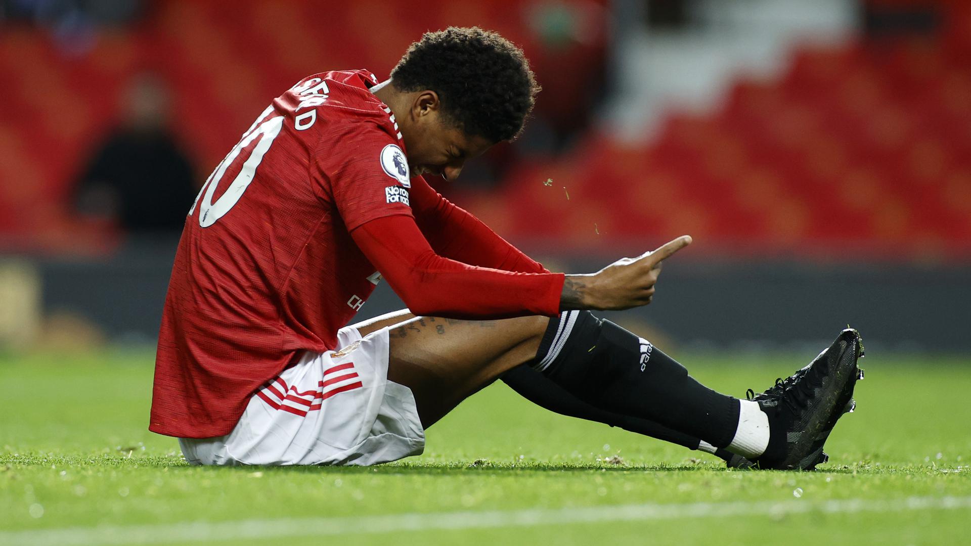 Marcus Rashford penalty incident in Man Utd 0 Man City 0 on 12 Dec 2020 ...