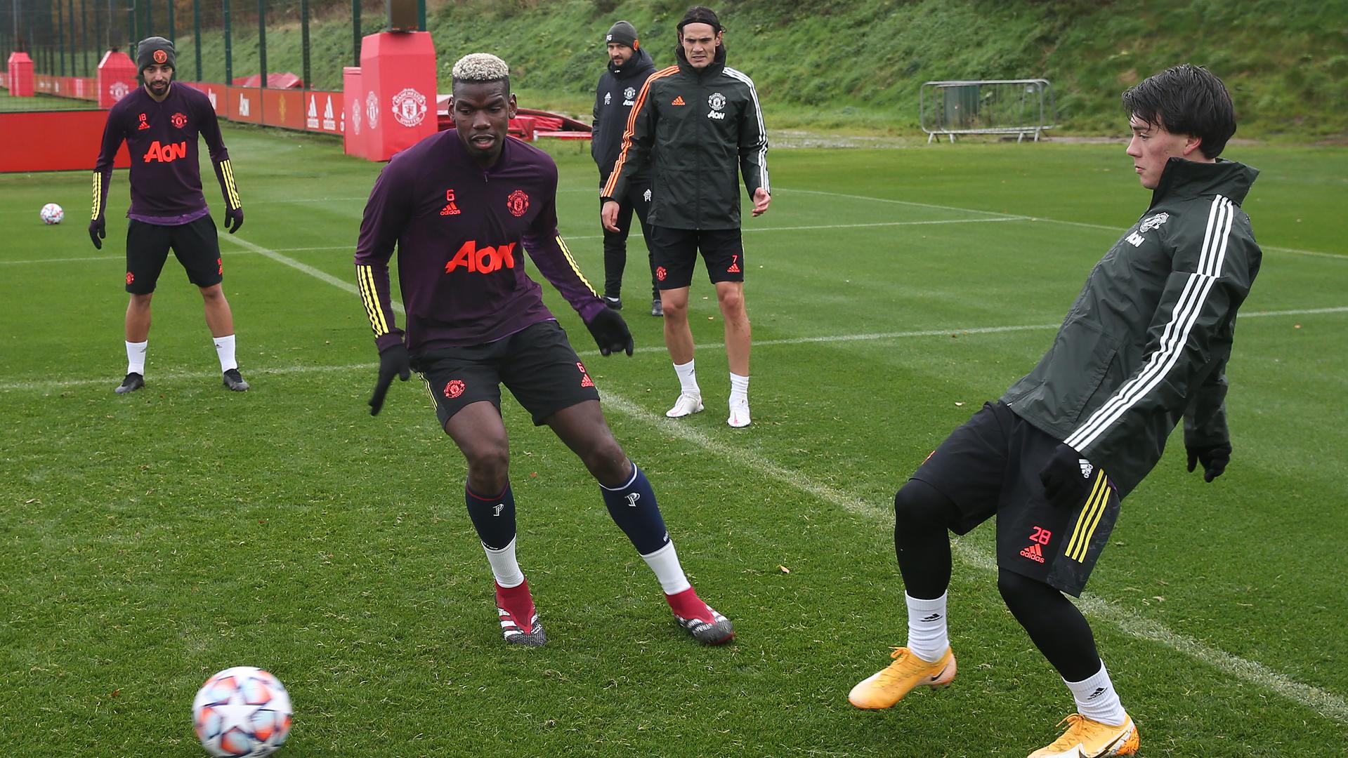 Video of Man Utd players in training on 27 October before RB Leipzig ...