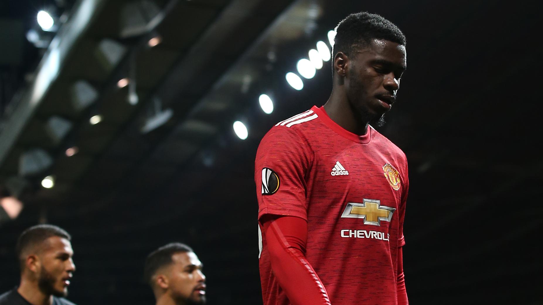 Axel Tuanzebe block during Man Utd 2 Granada 0 on 15 April 2021 ...