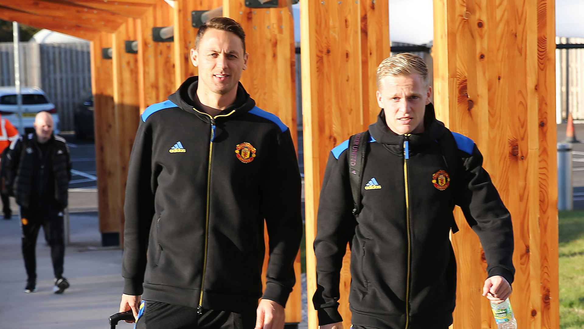 Players check in at Manchester airport before Villarreal v Man Utd ...