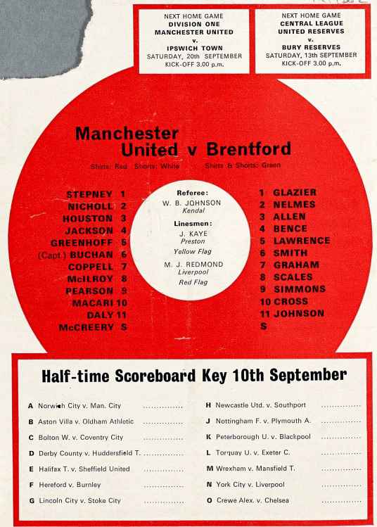 United Review programme v Brentford 1975 | Manchester United