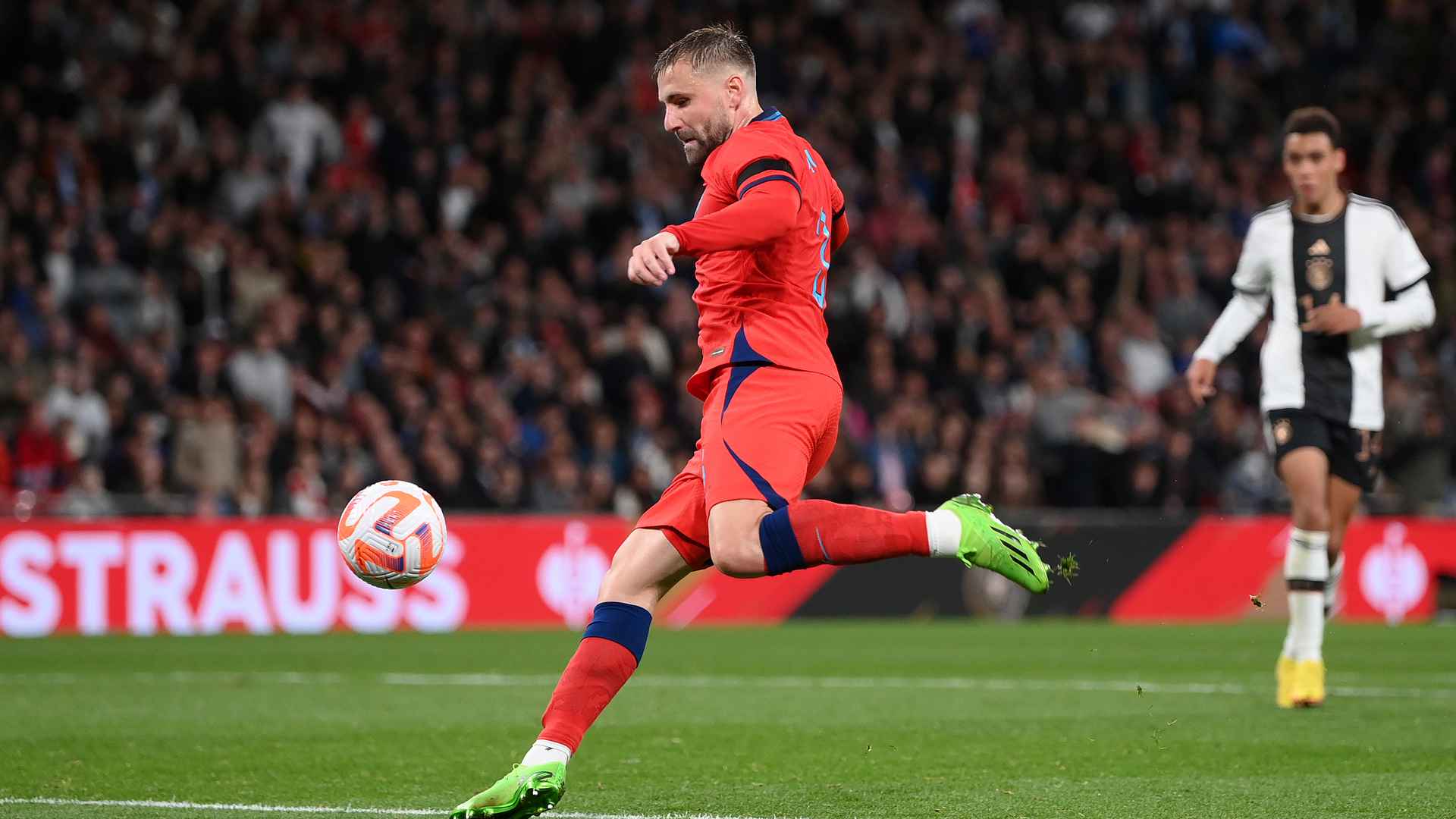 Man Utd left-back Luke Shaw scores as England draw 3-3 with Germany at ...