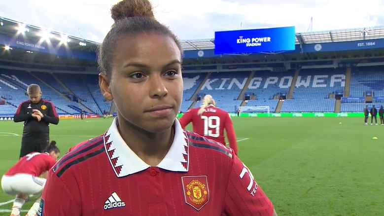 Nikita Parris reacts to Leicester City v Man Utd Women 23 October 2022 ...