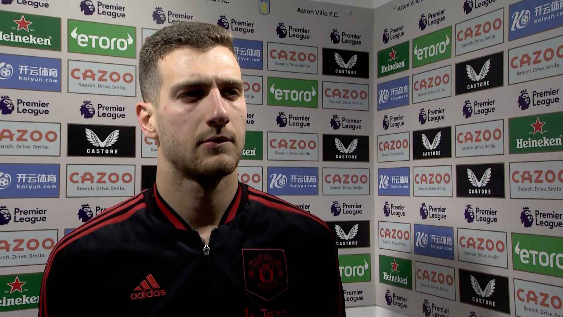 Diogo Dalot post match interview after Aston Villa 3 Man Utd 1 on 6 ...