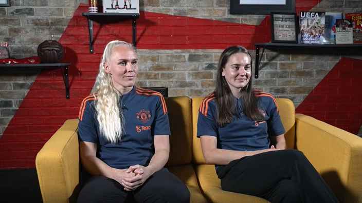 Maria Thorisdottir and Vilde Boe Risa look ahead to Man Utd Women Old ...