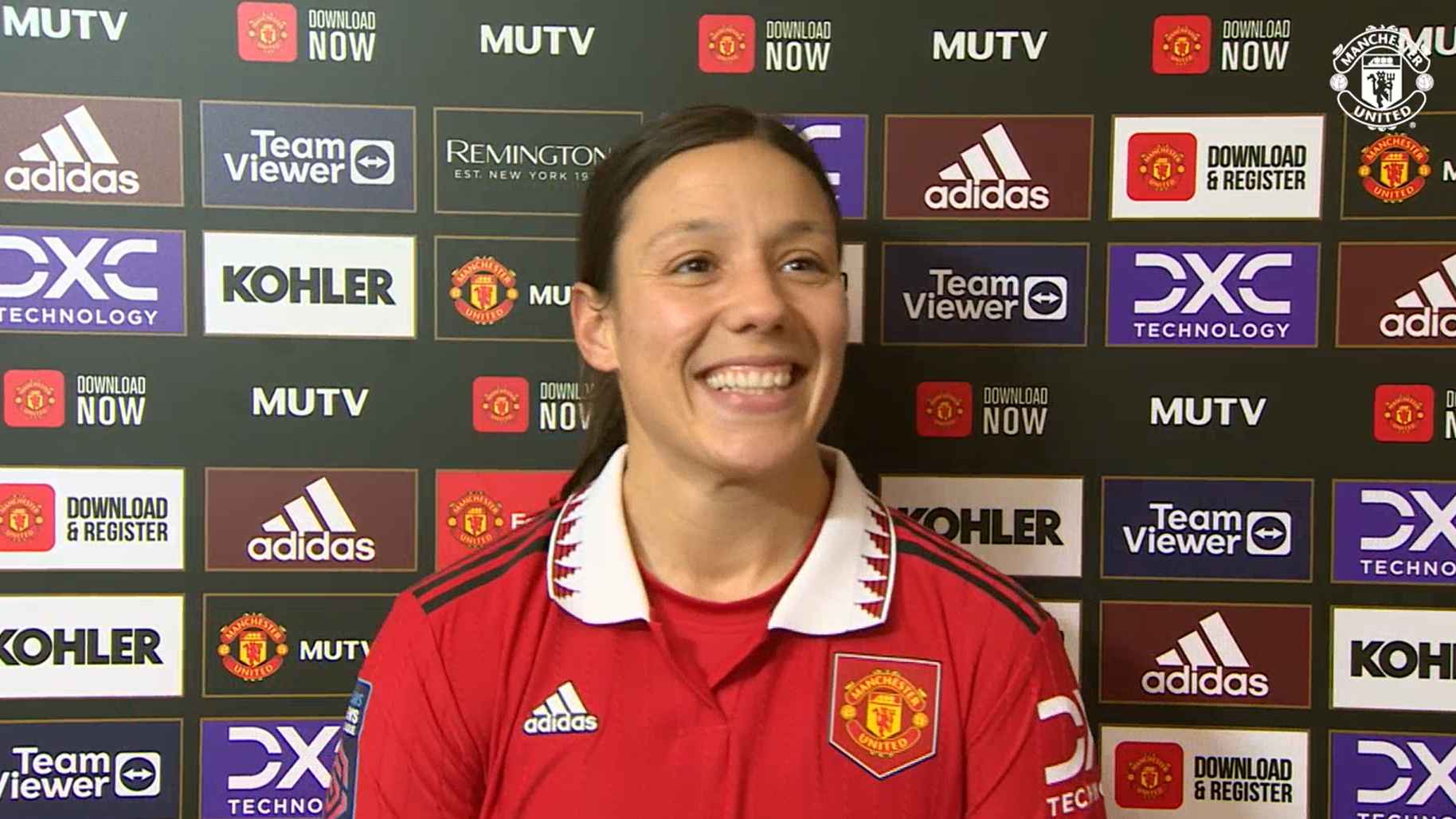Rachel Williams interview after first goal for Man Utd Women v Aston ...
