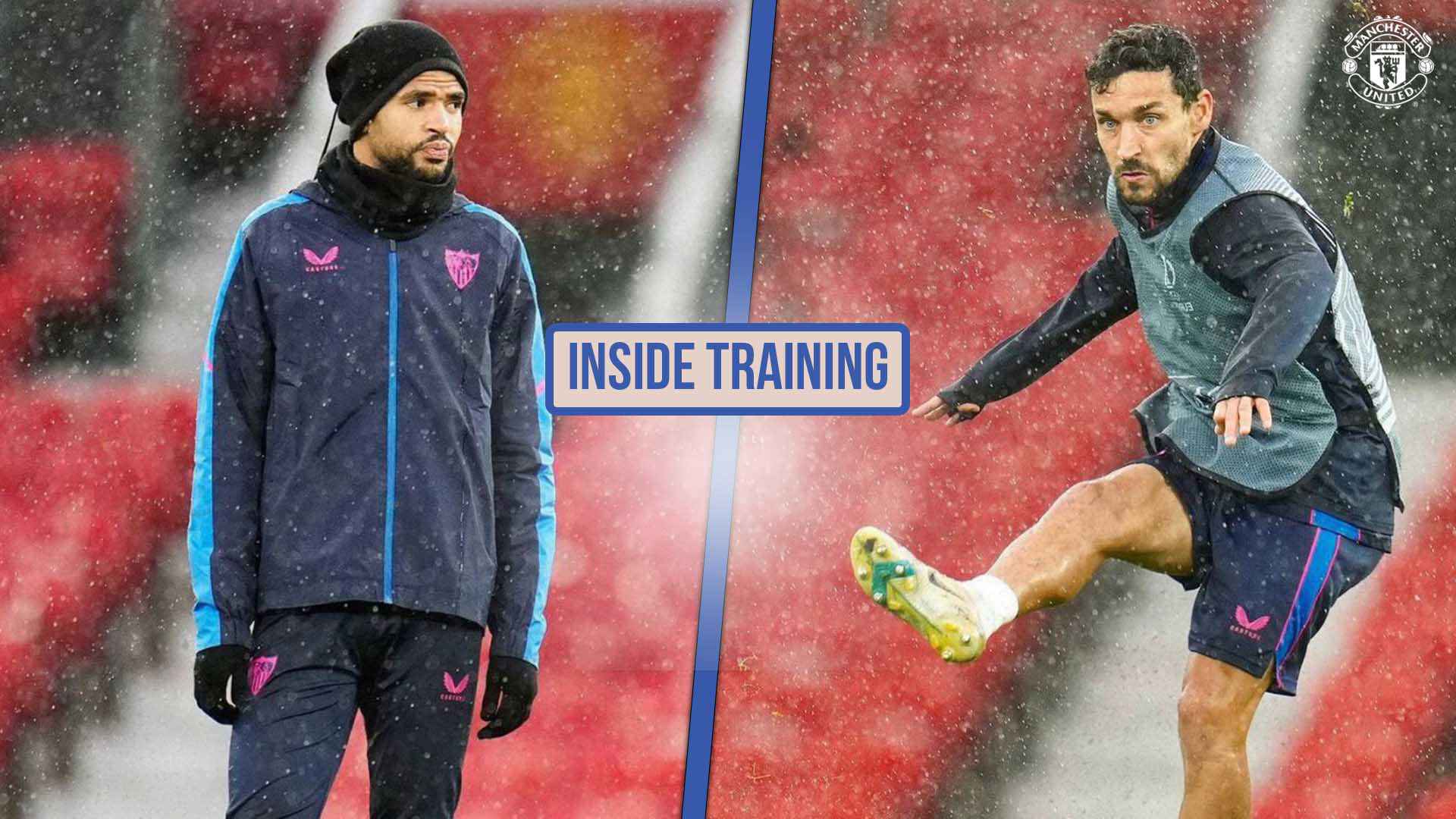 Training highlights Sevilla prepare for Man Utd first leg | Manchester ...