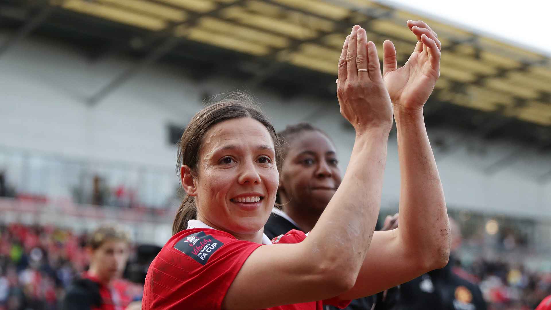 Rachel Williams reacts to Man Utd Women reaching FA Cup final 15 April ...