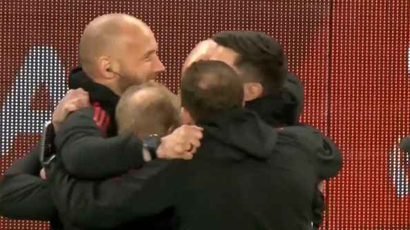 Dugout Footage Of Ten Hag And Staff From Fa Cup Penalty Shootout Win