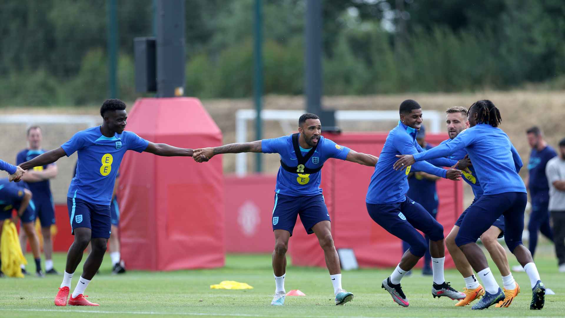 England train at Carrington ahead of Old Trafford match 18 June 2023 ...