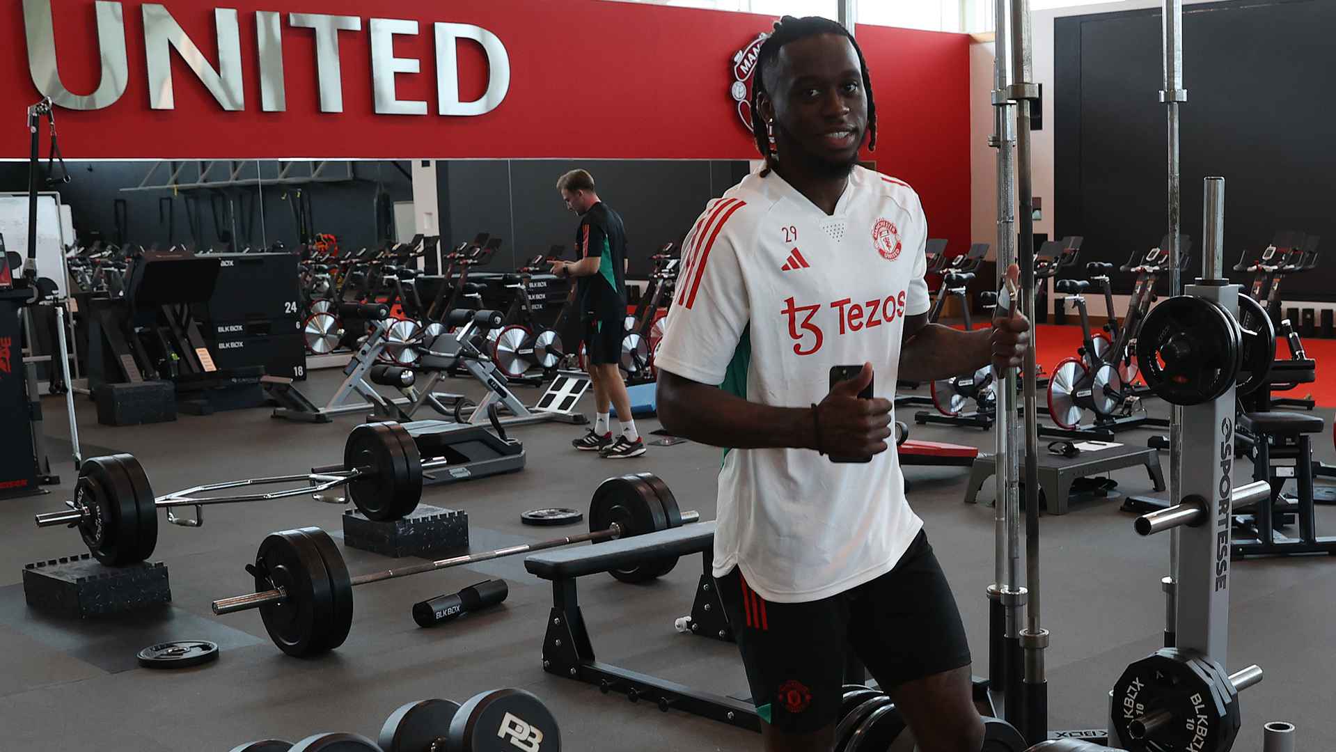 Man Utd players in the gym at Carrington ahead of pre season 2023 24 ...