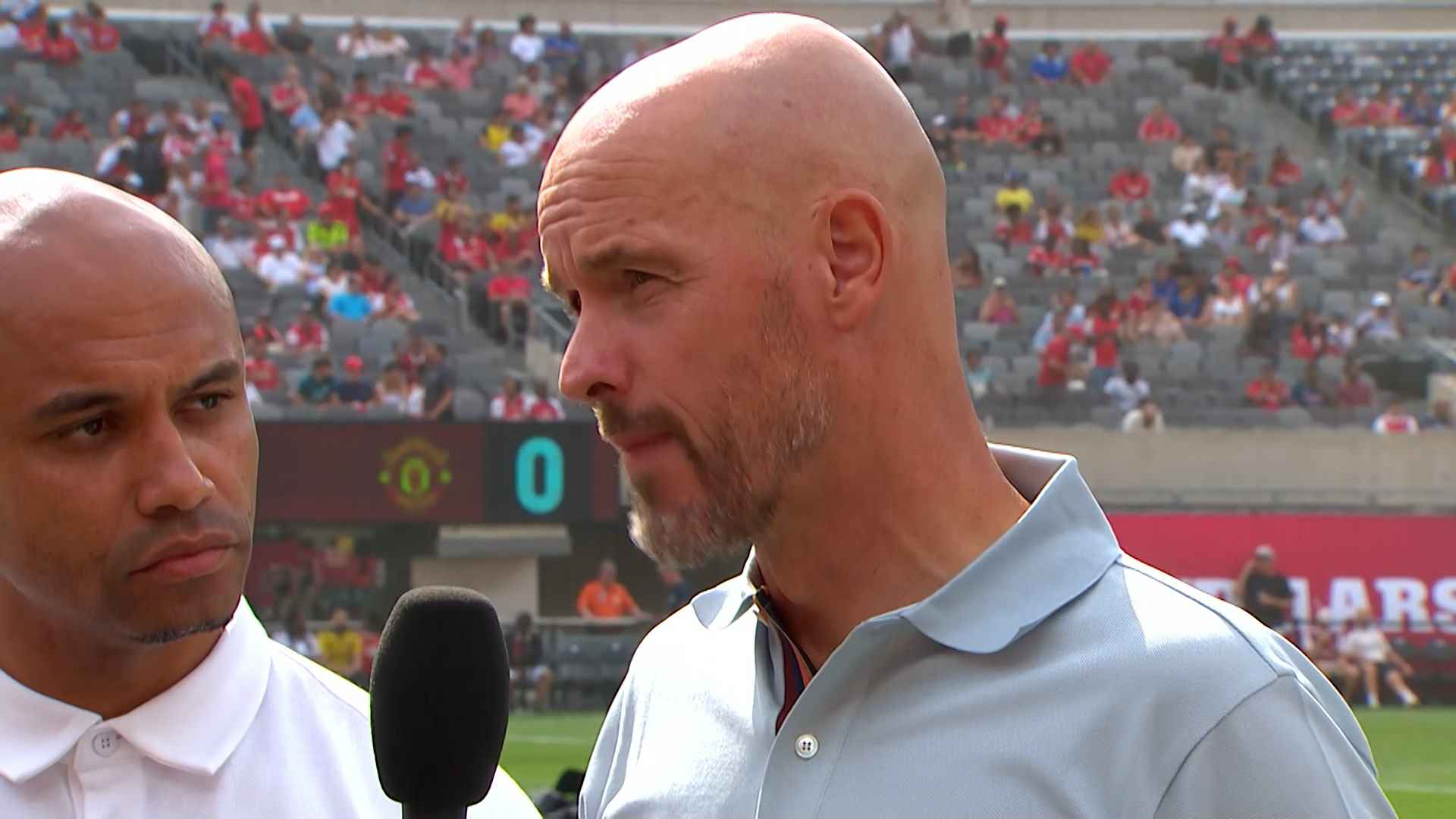 Pre match Erik ten Hag interview Man Utd v Arsenal on 22 July 2023 ... Pre match Erik ten Hag interview Man Utd v Arsenal on 22 July 2023 ...