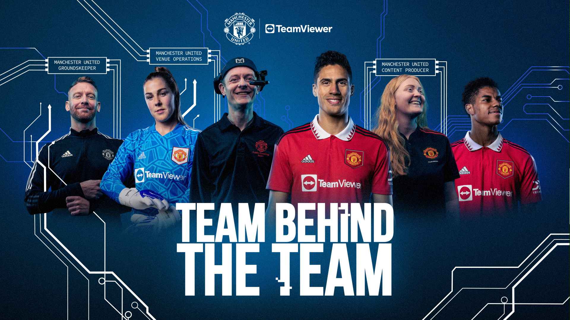 TeamViewer team behind the team media at Man Utd 17 February 2023 ...