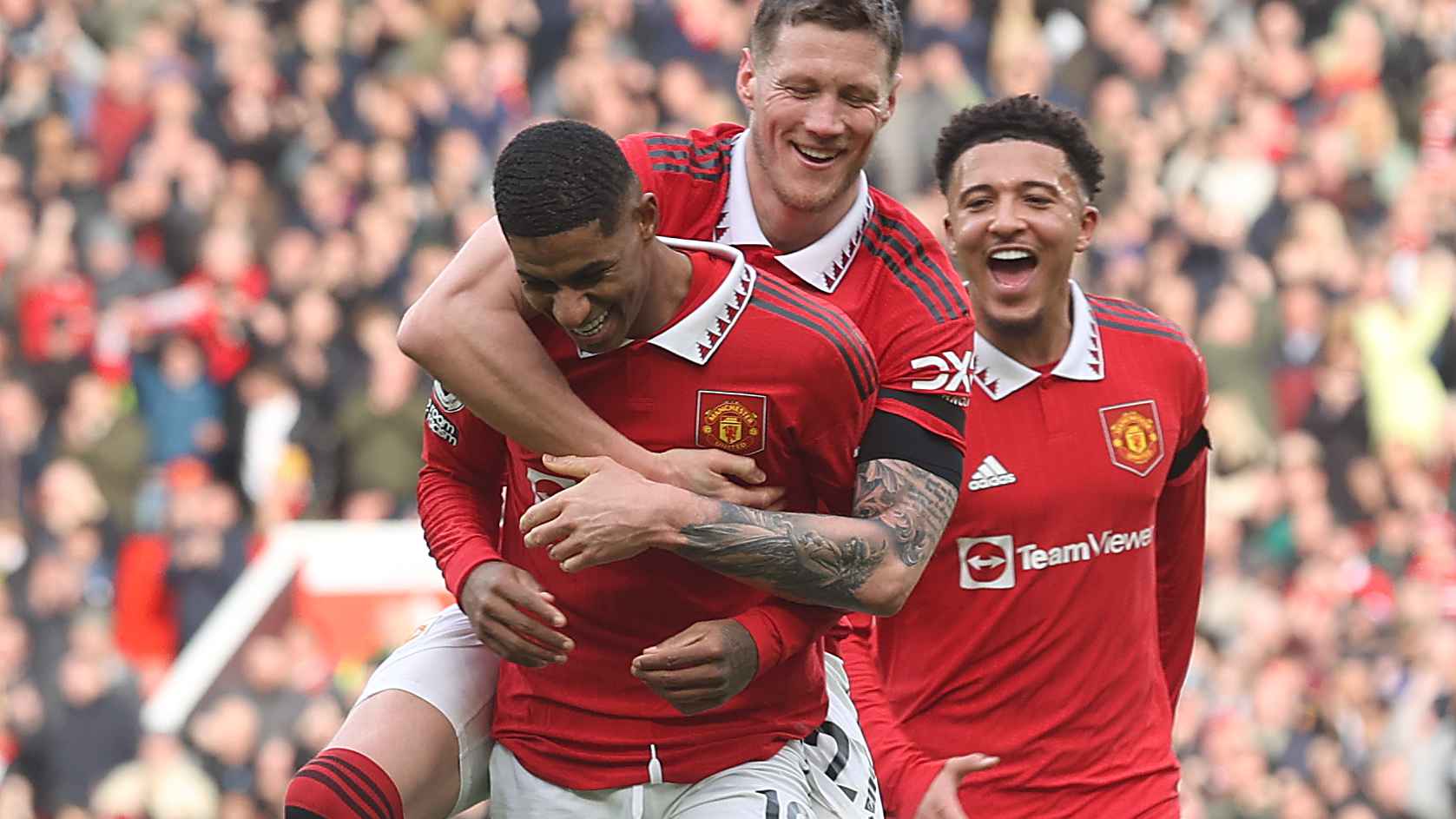 Player highlights Marcus Rashford during Man Utd 3 Leicester 0 in ...