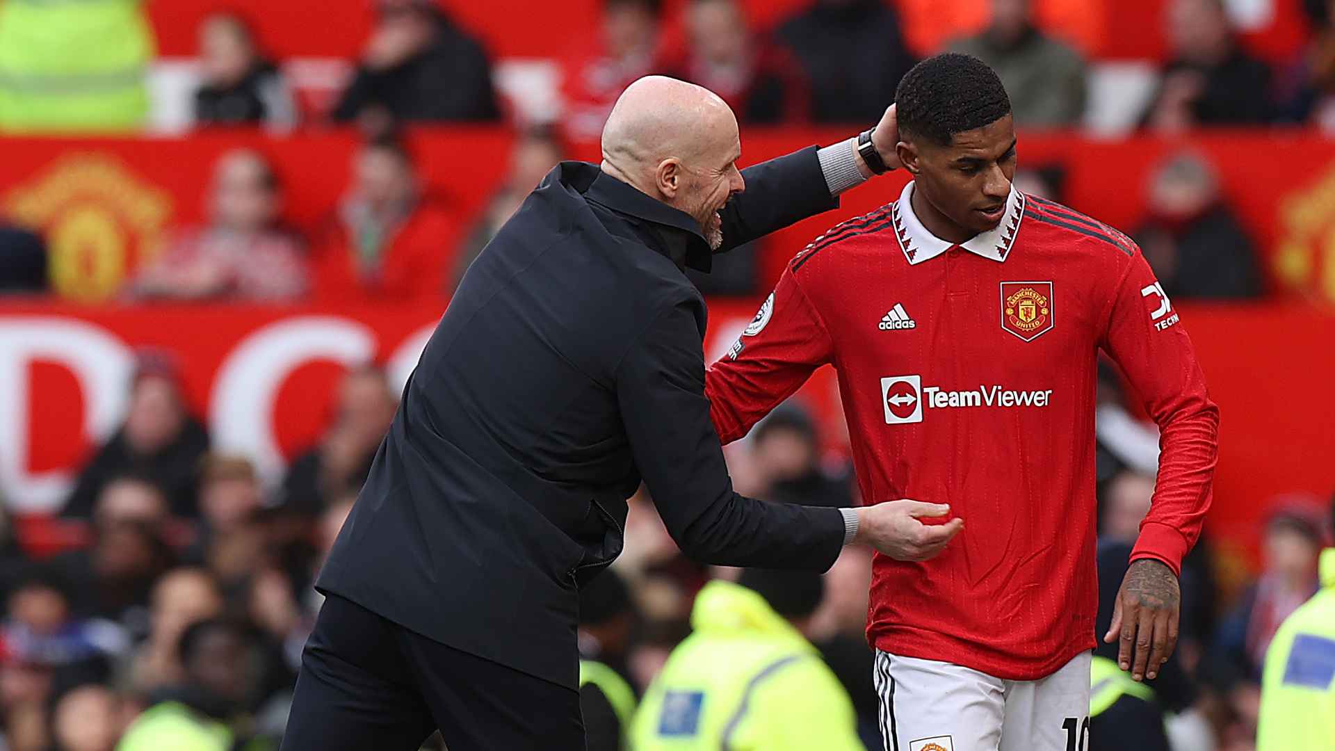 Erik ten Hag says Marcus Rashford remains positive despite injury setback and Anthony Martial is ...