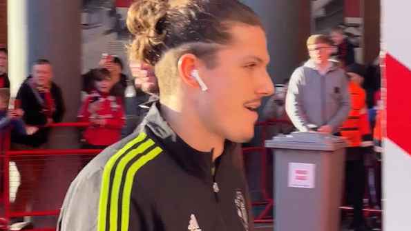 Marcel Sabitzer arrives for Man Utd v Barcelona at Old Trafford ... Marcel Sabitzer arrives for Man Utd v Barcelona at Old Trafford ...