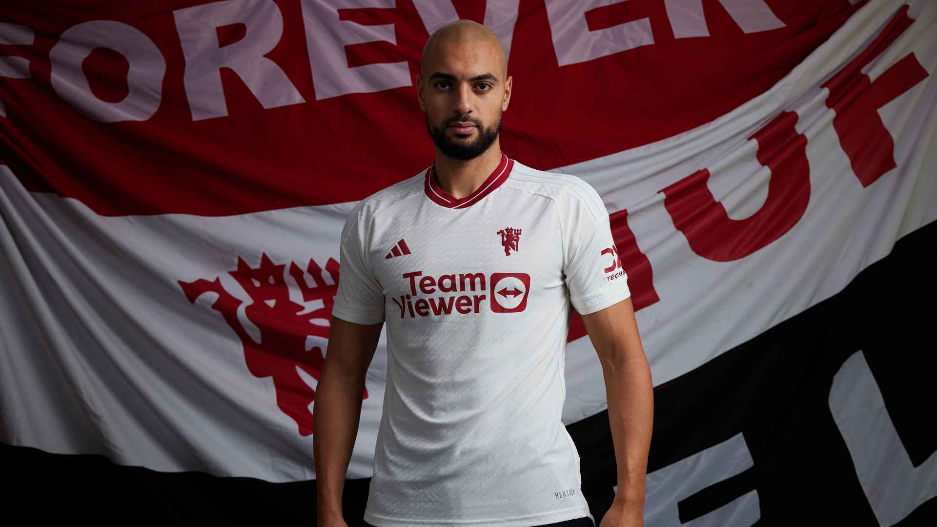 Gallery of Sofyan Amrabat in Man Utd 2023 24 three shirts | Manchester ...