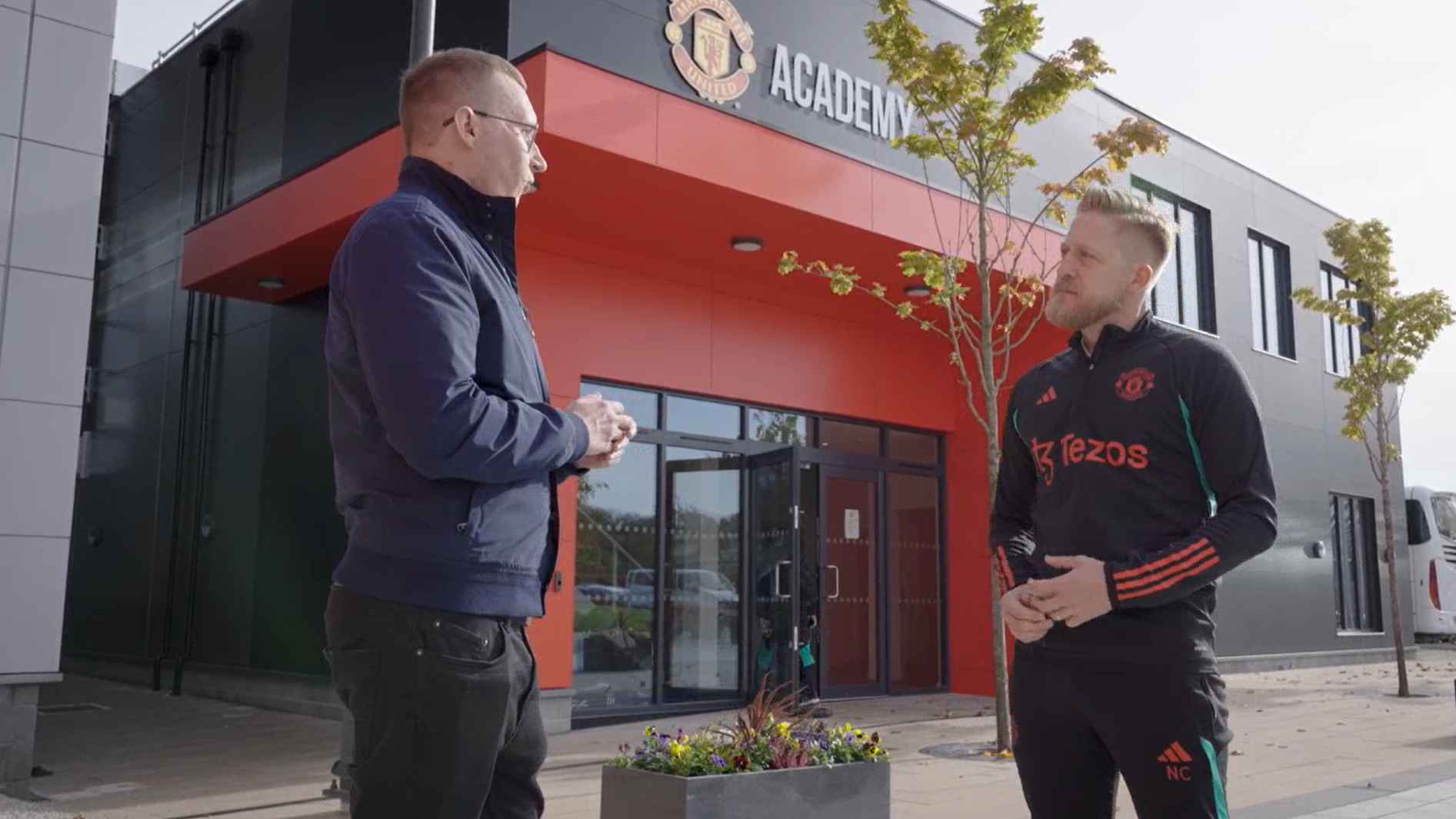 Academy Director Nick Cox shows Viaplay around Carrington | Manchester ...