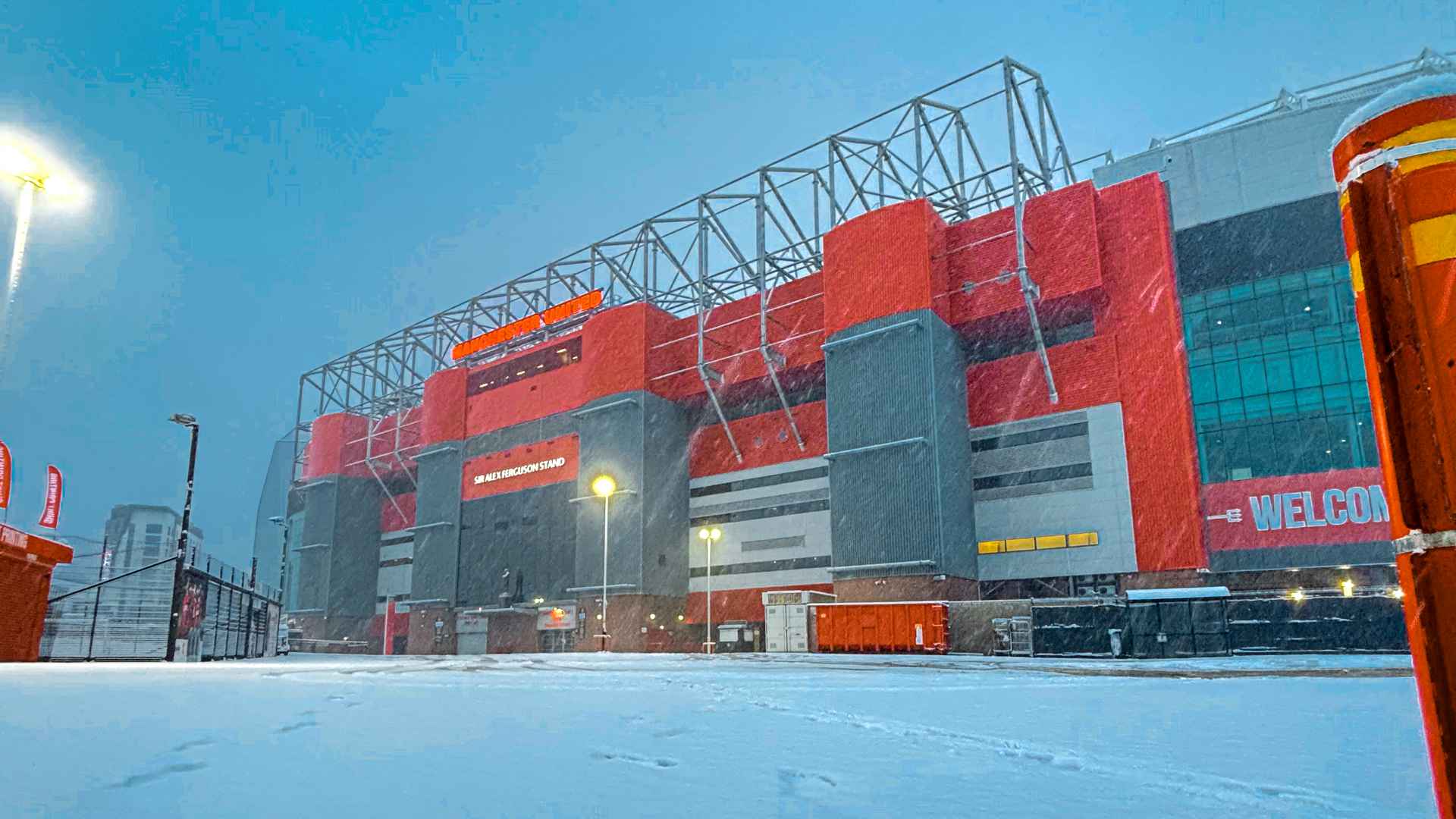 Gallery of Old Trafford in the snow on 16 January 2024 | Manchester United
