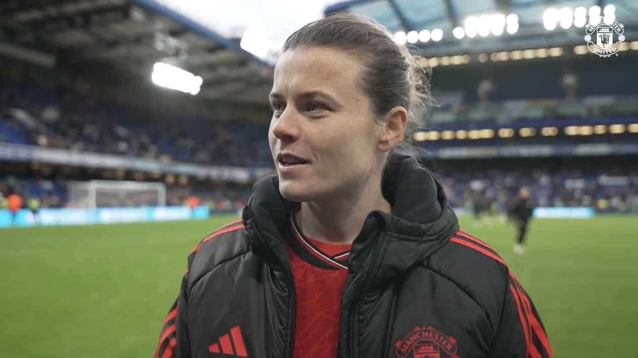 Hayley Ladd reacts to Chelsea v Man Utd Women 21 January 2024 ...