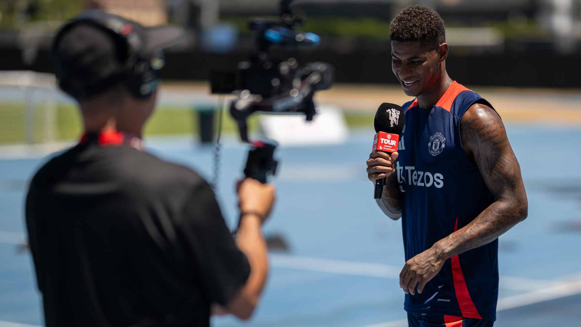 Marcus Rashford interview during Tour 2024 in LA | Manchester United