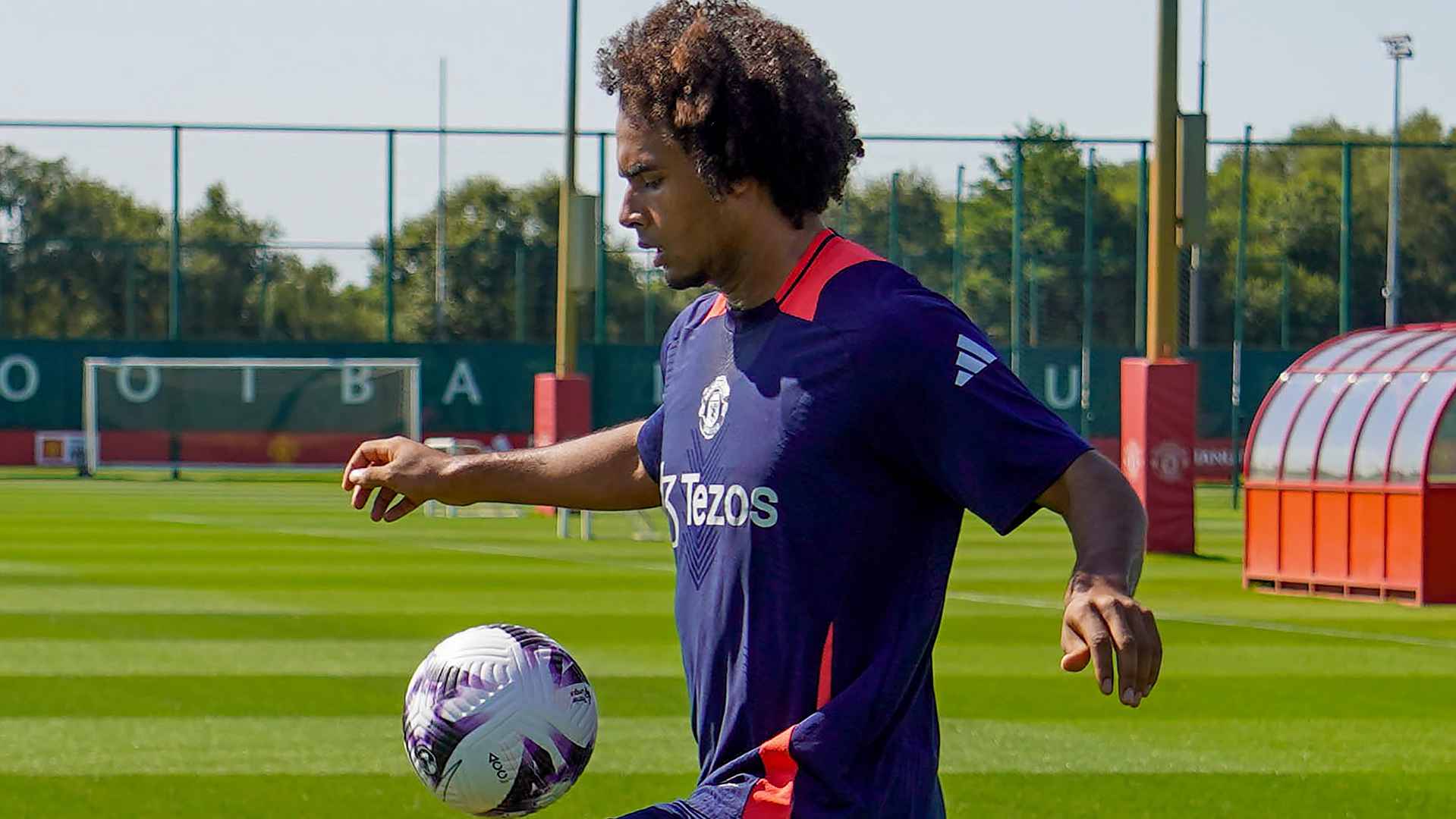 Joshua Zirkzee training images from first day at Carrington for pre season | Manchester United