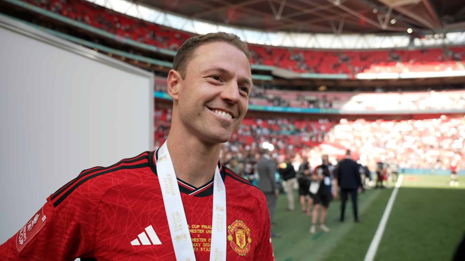 Jonny Evans interview after Man Utd beat Man City in 2024 FA Cup final ...