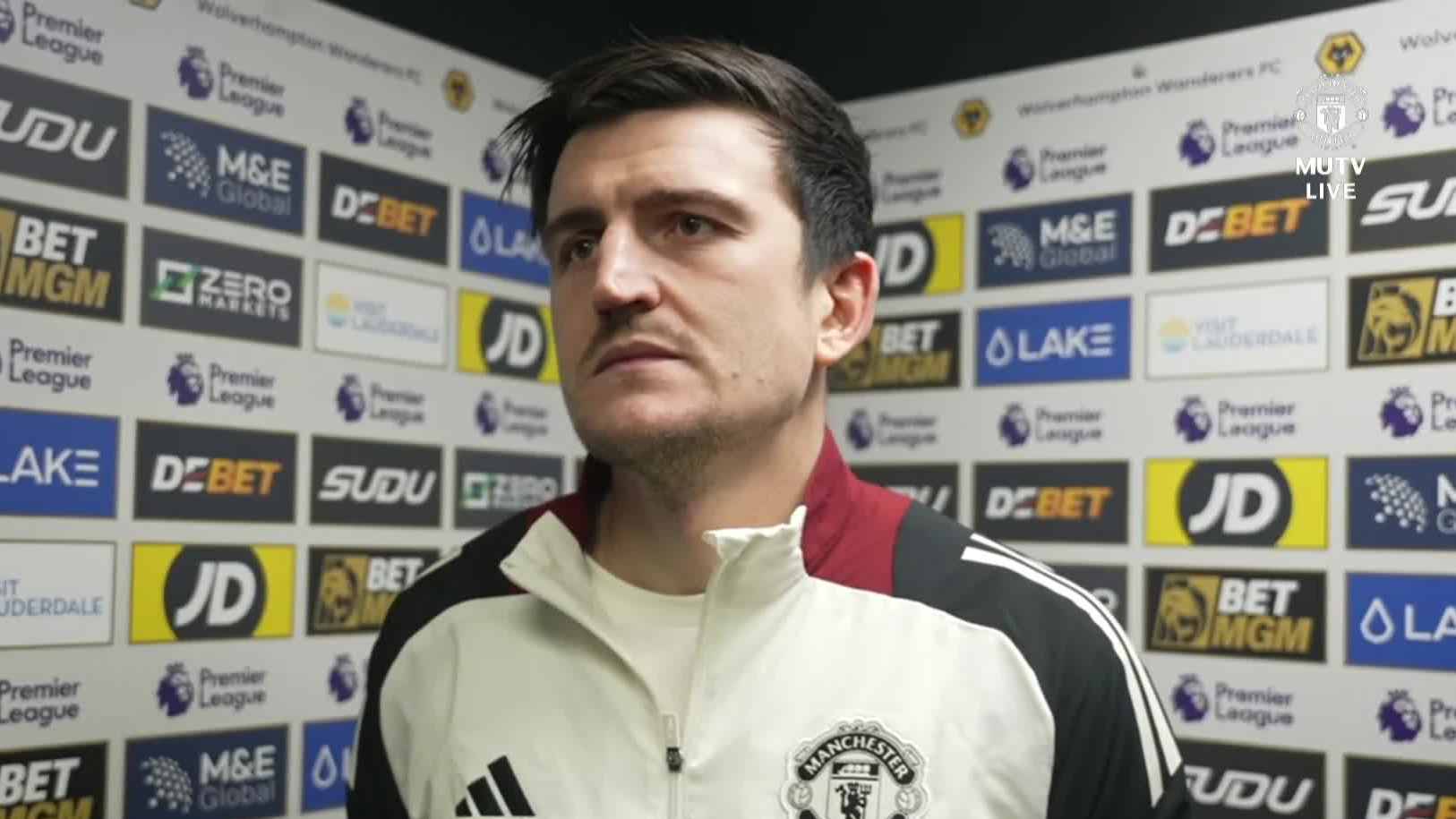 Harry Maguire reacts to Man Utd defeat at Wolves Boxing Day 2024 ...